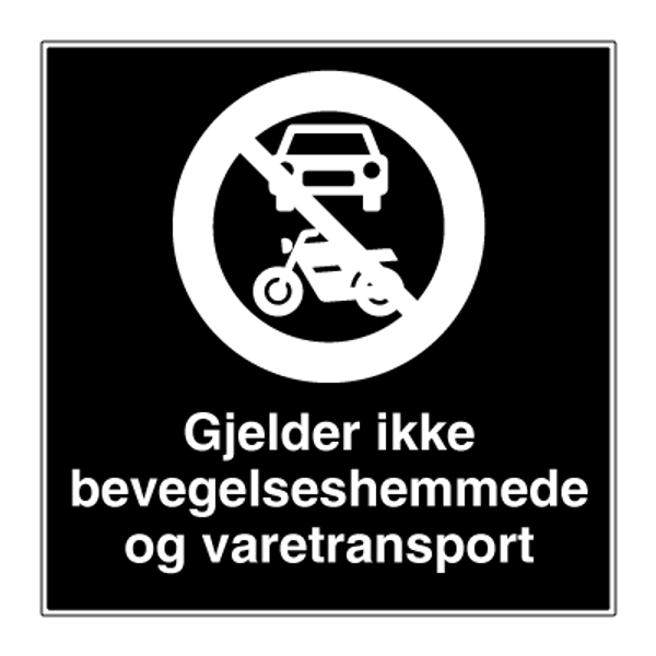 Privatrettslig forbudsskilt - forbudt for motorvogn - MERKEFABRIKKEN.NO