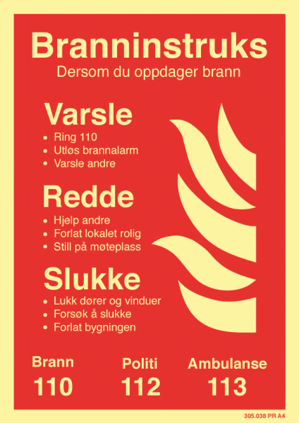 Brannskilt (Fire Safety Signs) for merking av brannutstyr - MERKEFABRIKKEN.NO